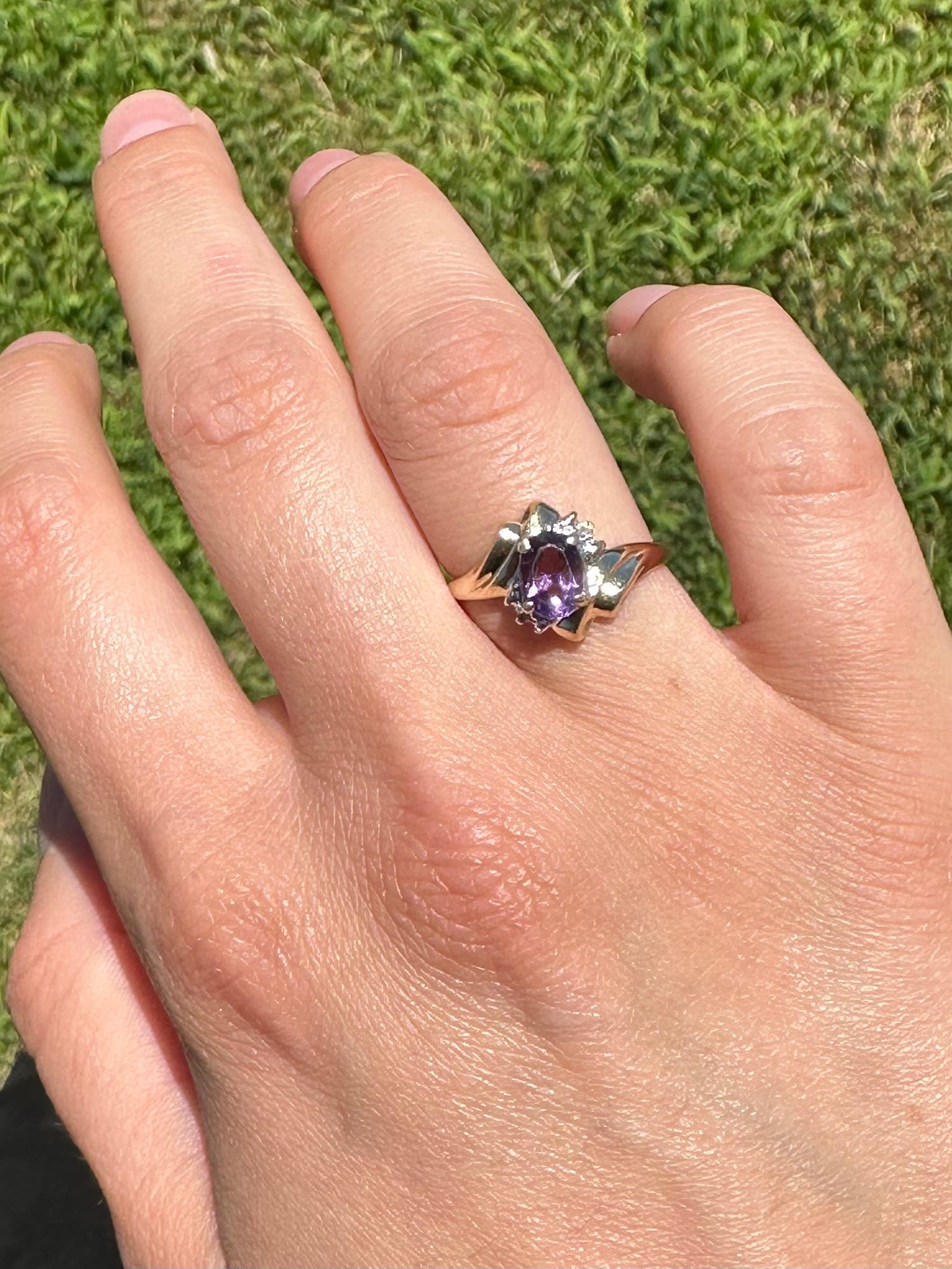 Amythest and Diamond Estate Ring - 10K Gold – Marie's Jewelry Store